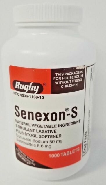Rugby Senexon-s Docusate Sodium 50mg Natural Vegetable Laxative 1000 ...