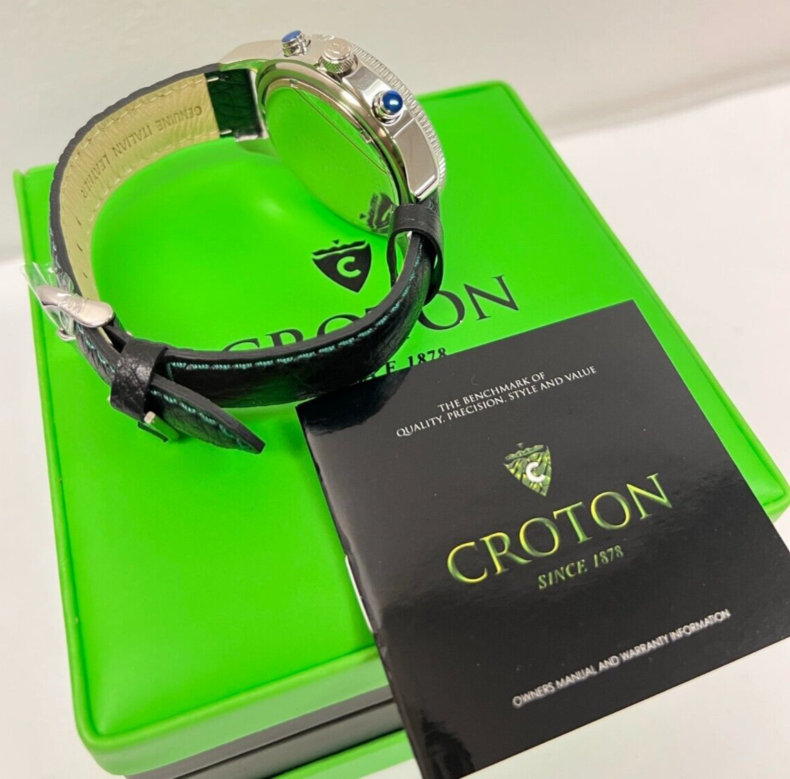 CROTON Chronomaster Leather Strap Chronograph Men's Watch CC311295 New ...