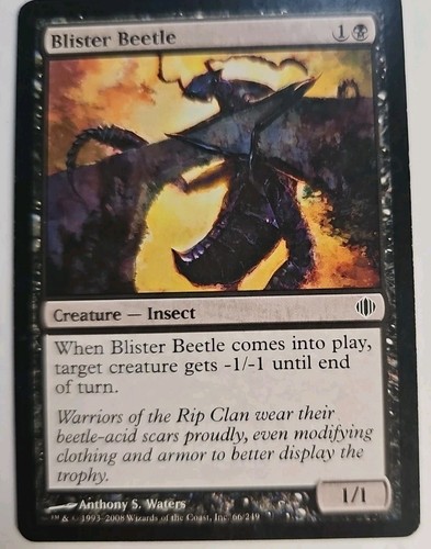 MTG Magic The Gathering Card Blister Beetle Creature Insect Black ...