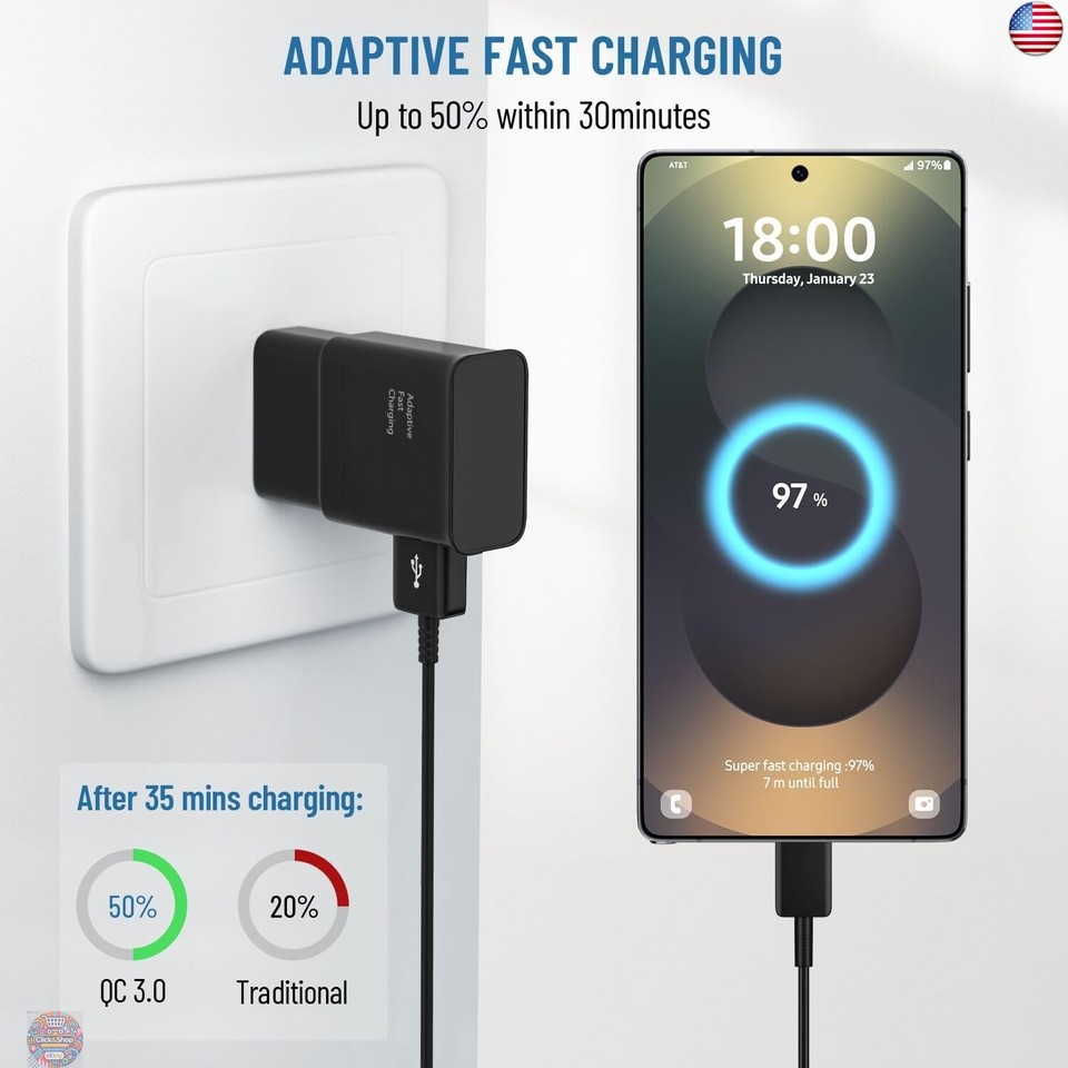 Phone Charger Android,Samsung Charger Fast Charging Cord Type C with ...