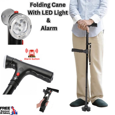 Twin Grip Cane - Premium Folding Fold Up Walking Stick With Light And ...