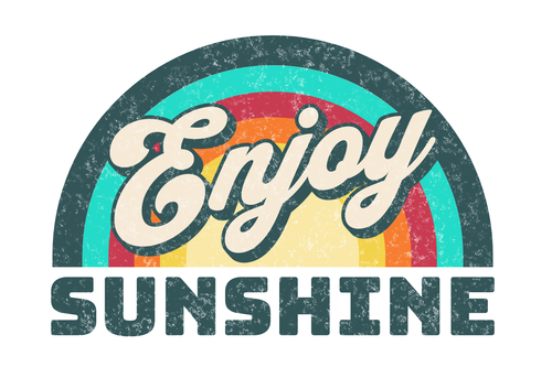 Vintage Enjoy Sunshine Vinyl Sticker Decal | eBay