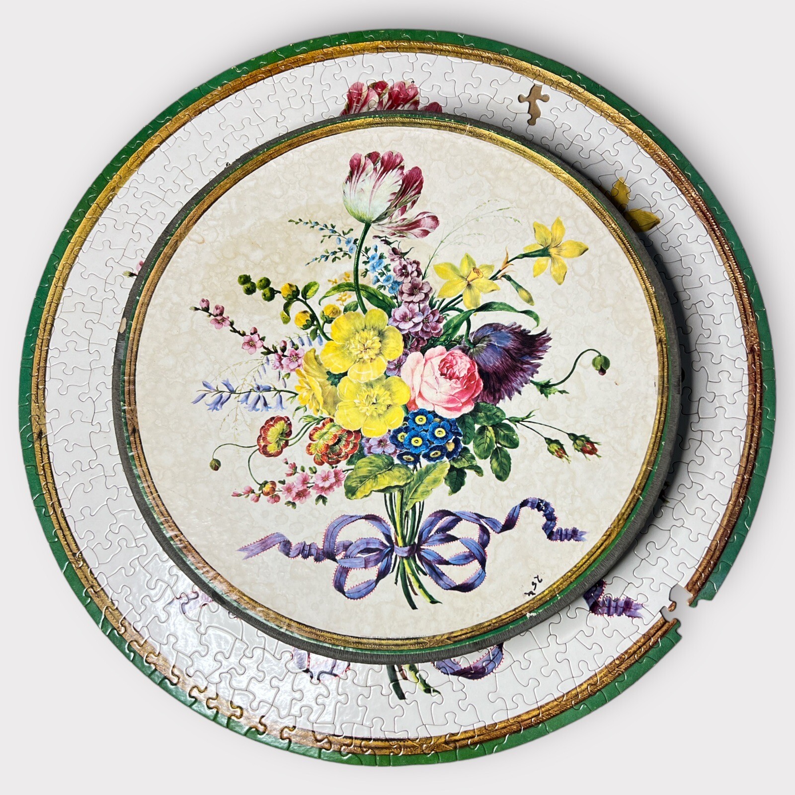 Vintage 1965 Springbok Circular Puzzle BOUQUET OF FLOWERS 500+pcs ...