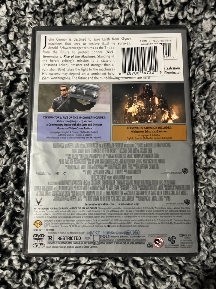 TERMINATOR DOUBLE FEATURE DVD 2009 SEALED SALVATION & RISE OF THE ...