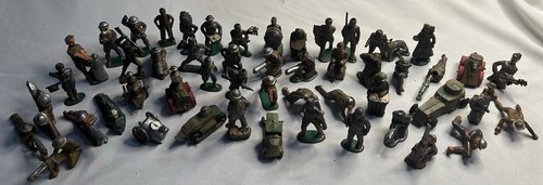 HUGE Vintage Lot of 44 Heavy Metal Tin? Soldiers w/ Artillery and 7 ...