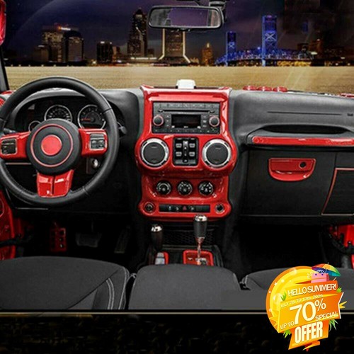 Full Set Interior Decoration Trim Kit For Jeep Wrangler JK JKU 11-17 ...