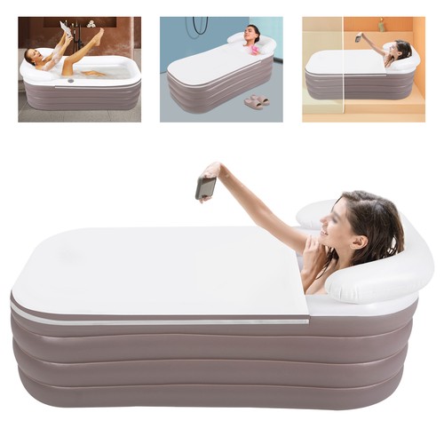 Inflatable Bathtub Lotus Root Pink Foldable Portable Standing With Cup ...