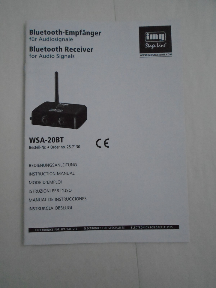 IMG Stageline WSA-20BT Bluetooth Audio Transmitter Wireless Adapter ...