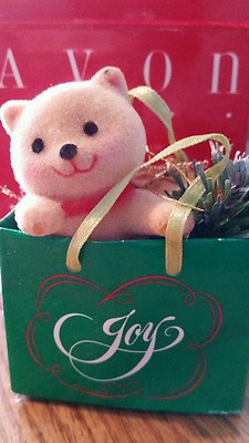 Avon Holiday Friend Ornament Cat in Bag | eBay