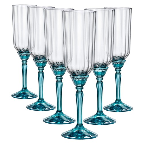6x Bormioli Rocco Florian Champagne Flutes Prosecco Wine Glasses 210ml ...