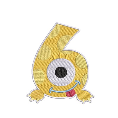 Monster Number 6 Patch Embroidered Iron-on/Sew-on Applique Vest Jacket ...