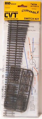 Central Valley HO #2772 CVT Curvable Switch Kit -- Code 70 #7 Right | eBay