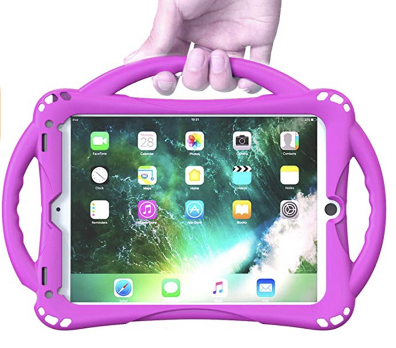 NEW!!! Dark Pink Ipad Air Silicone Case With Kickstand For Kids, Strap ...