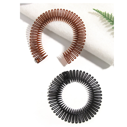 6pcs PLASTIC FULL CIRCLE STRETCH FLEXIBLE COMB Teeth Headband Hair Hoop ...