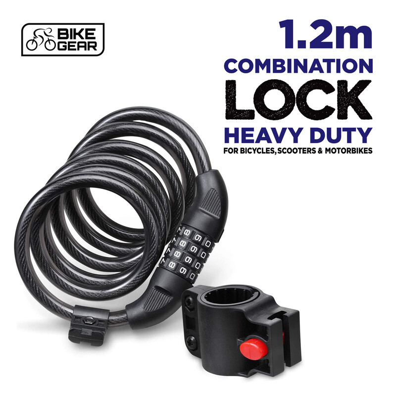 Bike Lock 4-Digit Combination Chain Cable Lock Anti Theft Security for ...