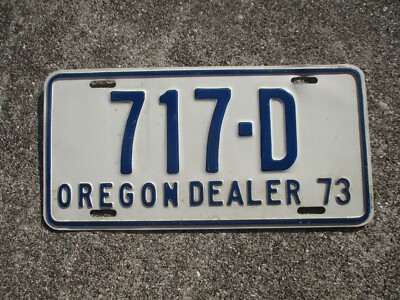 Oregon 1973 Dealer license plate # 717 - D | eBay