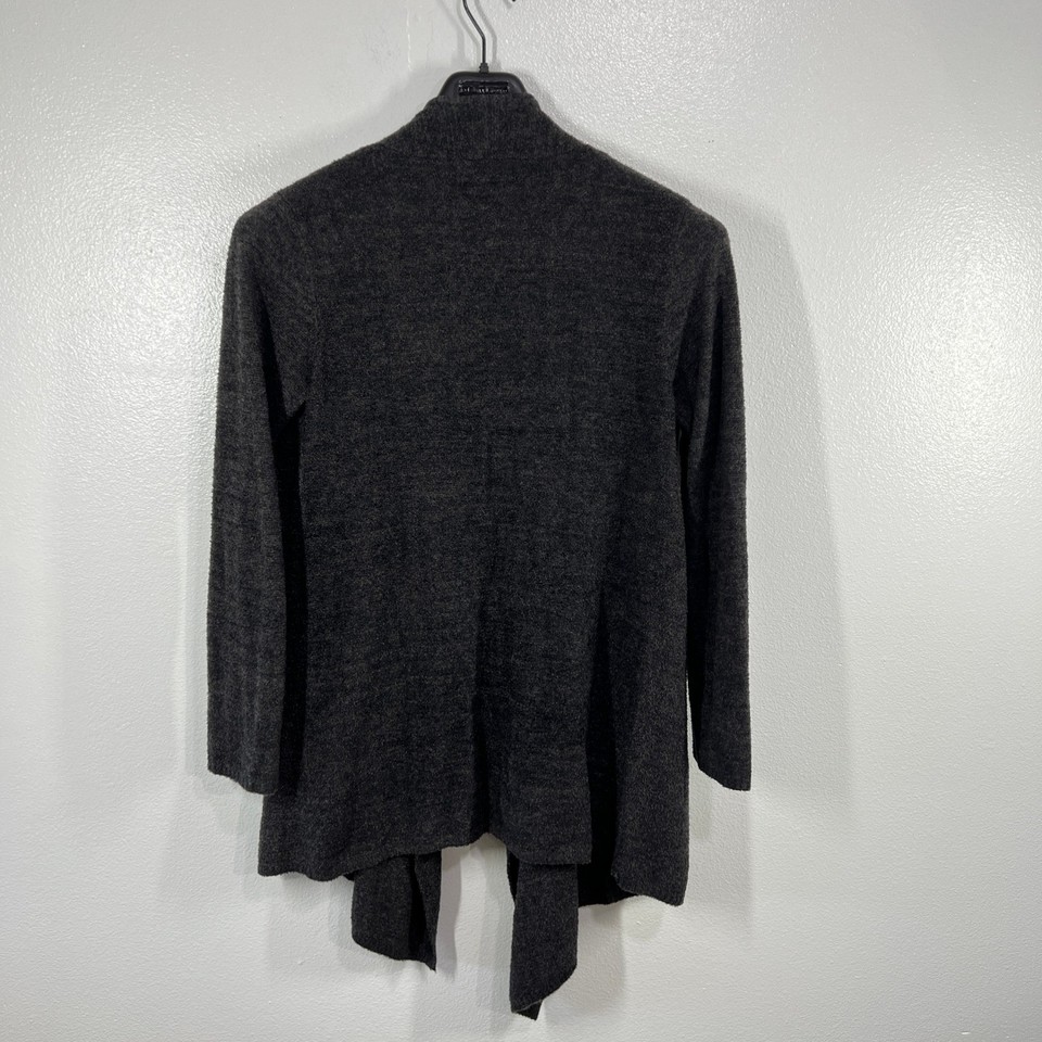Barefoot Dreams CozyChic Cardigan Gray S/M Open Front Waterfall Drape ...