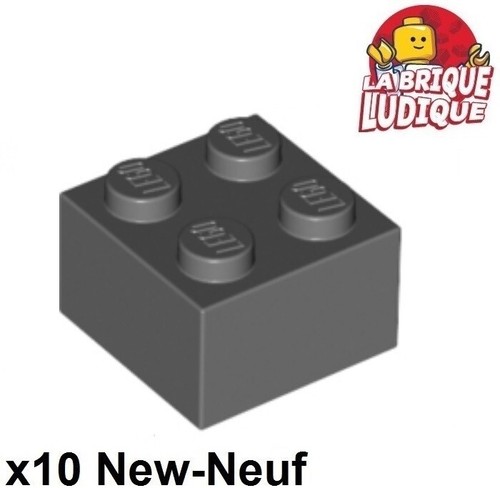 Lego 10X Brick 2X2 Dark Bluish Gray 3003 New | eBay