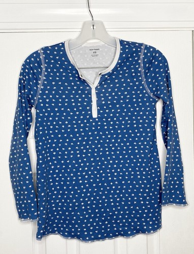Roller Rabbit Women’s Starry Night Pajama Top Blue White Stars XS- TOP ...
