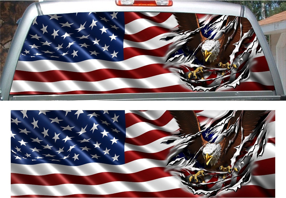 American Flag Auto Decals