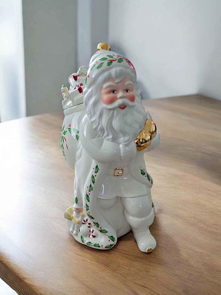 Lenox Holiday Collection Santa Christmas Cookie Jar Vintage Elegant | eBay