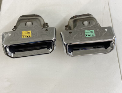 2019-2023 Chevrolet Silverado Sierra Left & Right Chrome Exhaust Bezels ...