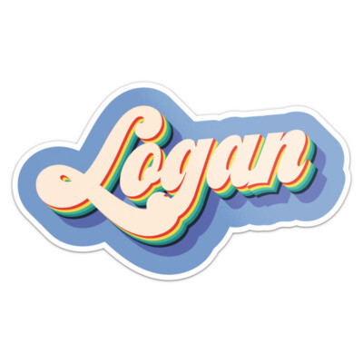 Retro Style Logan Male Name - Waterproof Vinyl Decal Car Bumper Sticker ...