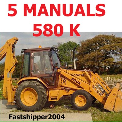 5 Service Repair Manuals Case 580 Super K Tractor TLB Parts & Operators ...