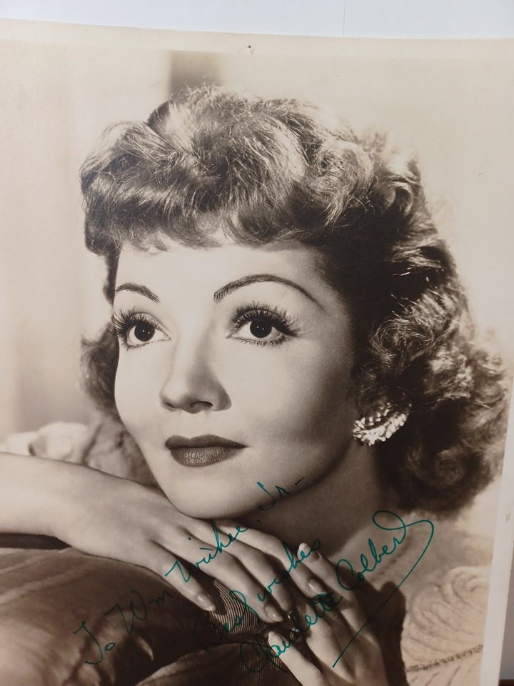40's American Actress Claudette Colbert Autographed Photo 8 x 10 RRP ...