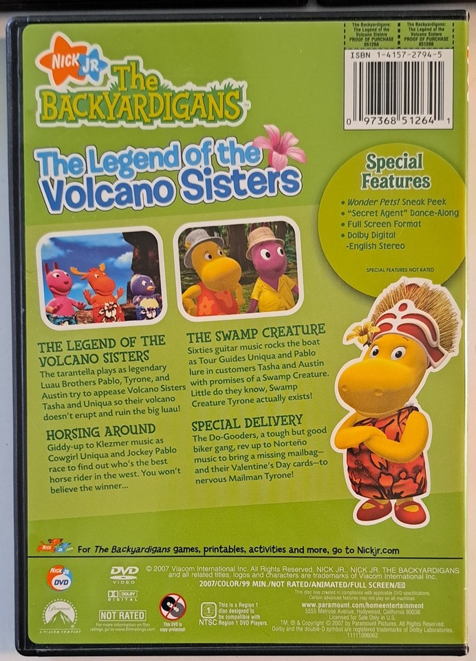 Nick Jr Backyardigans 5 DVDs Cave Party Polka Palace Party Mission To ...