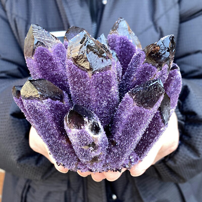 1.95LB Find purple Phantom Quartz Crystal Cluster Mineral Specimen ...