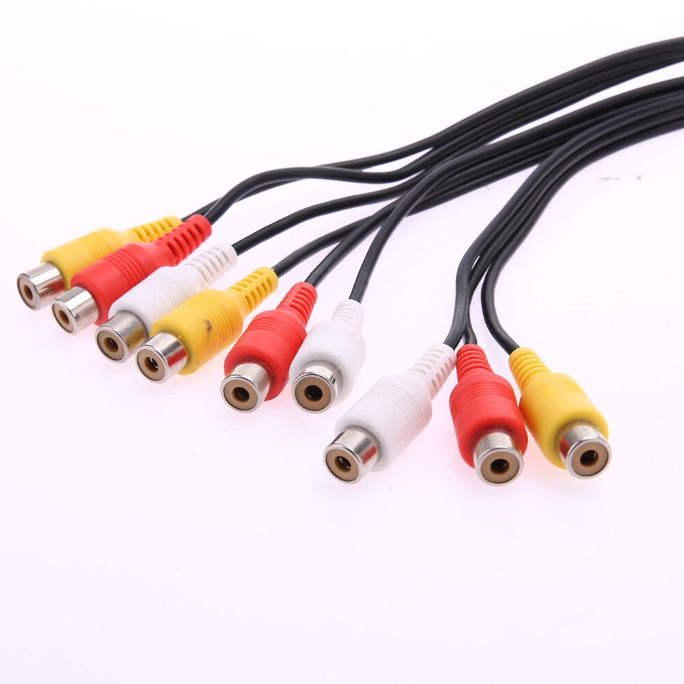 3 RCA Male To 9 RCA Female Audio Video Splitter Cable for TV DVD Set ...
