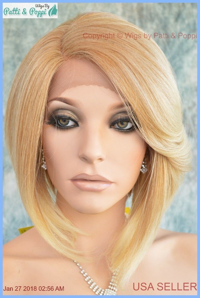 SWISS LACE FRONT DEEP LACE PART BOB HEAT FRIENDLY WIG COLOR T27.613 ...