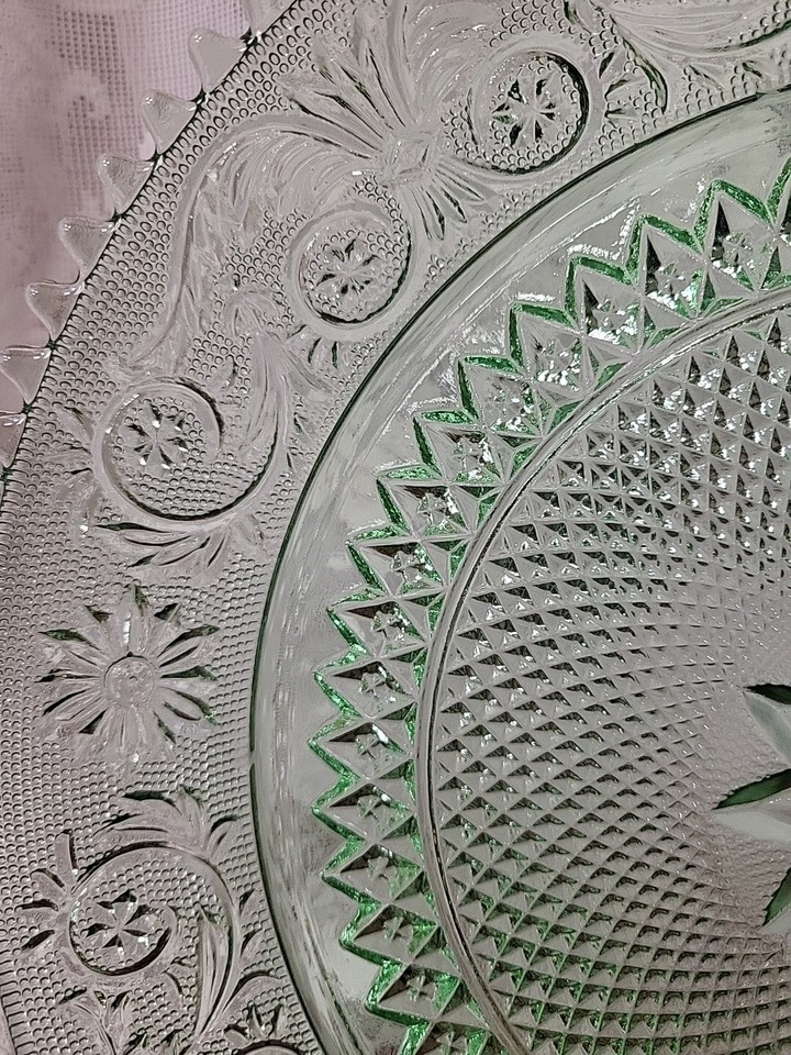 Vntg Indiana Glass Tiara Light Green (Chantilly Green) Cake Plate 12 ...