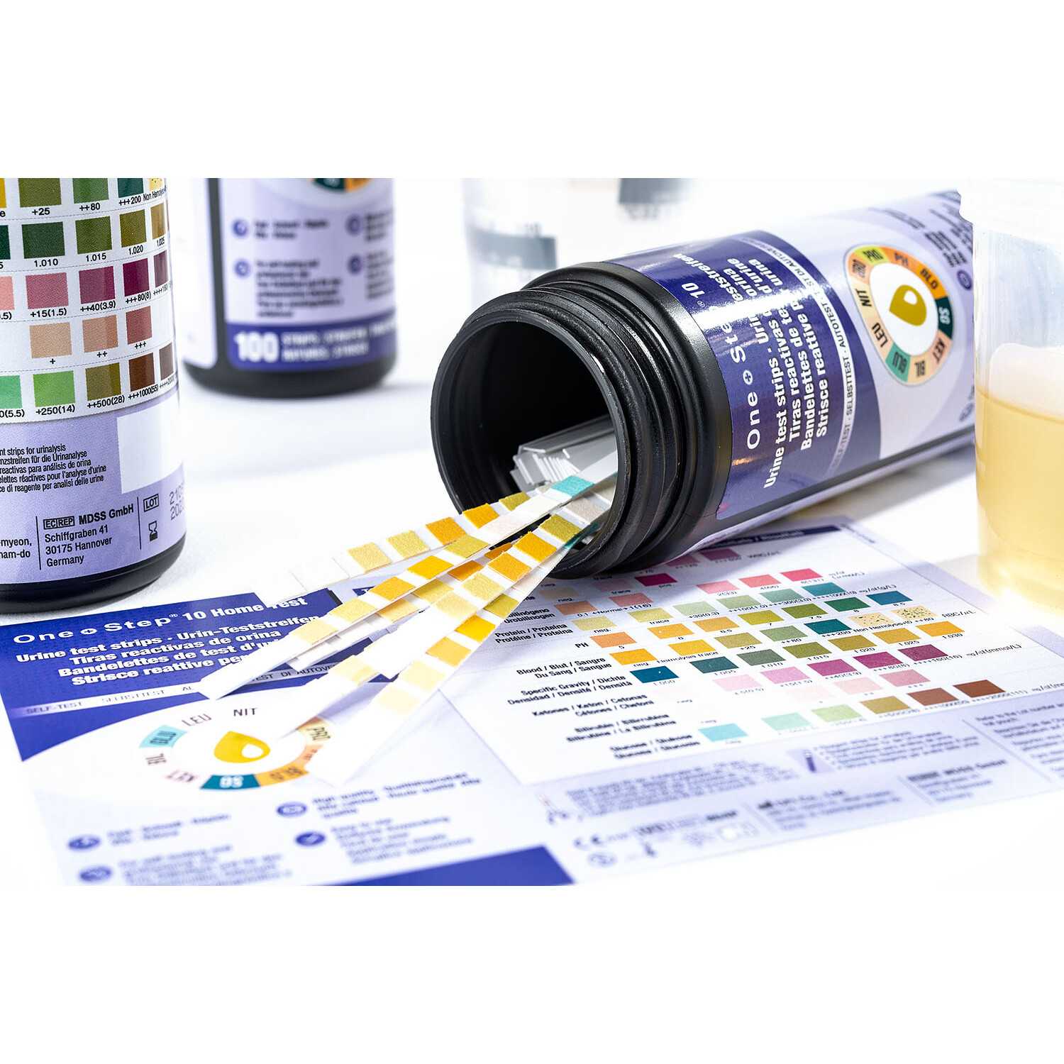 100 x Urine Test Strips 10 Parameter Urinalysis Multi Sticks + Sample ...