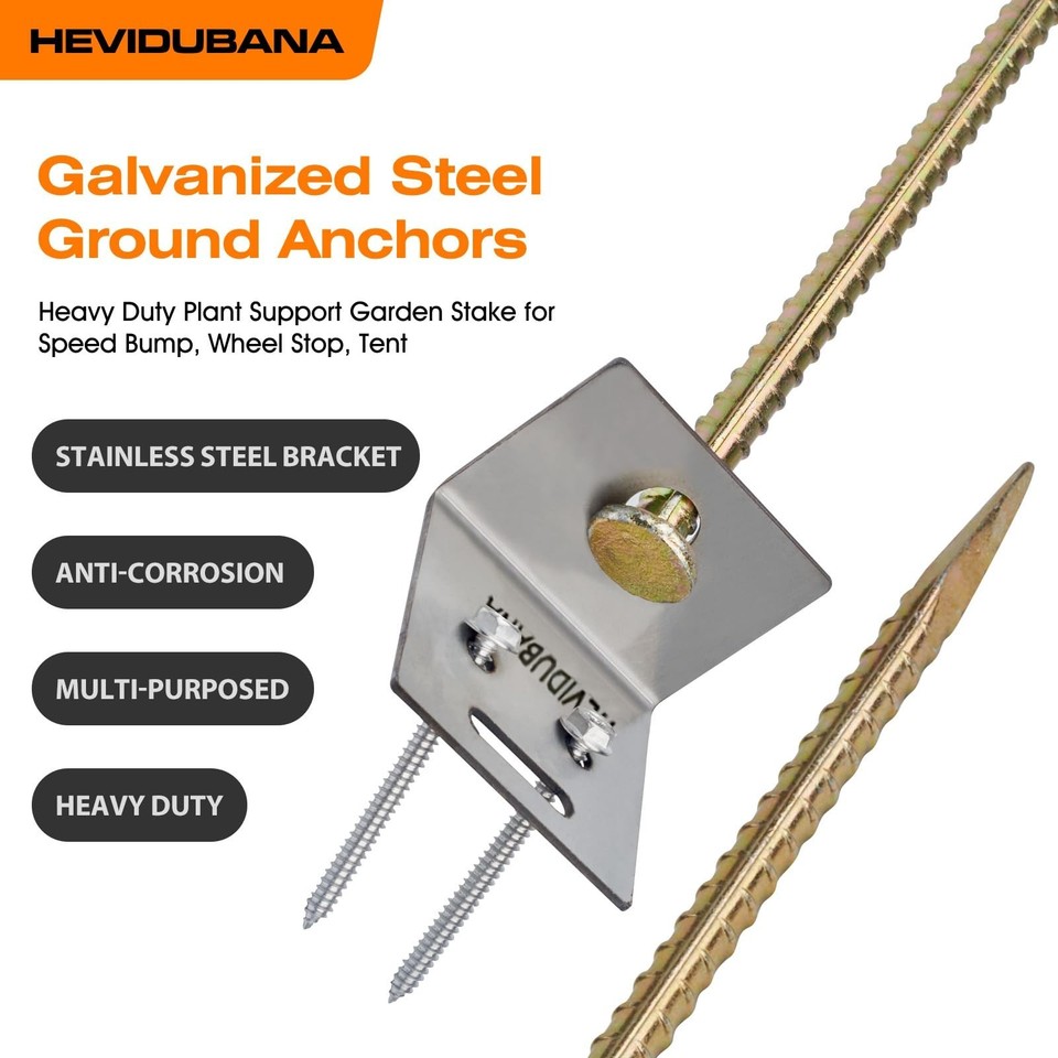 Ground Anchors 16" Large Ground Nail Stake with Brackets 8pcs Earth ...