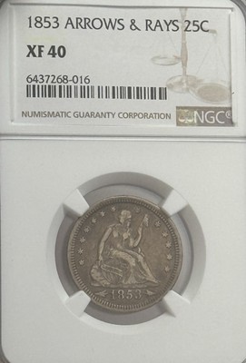 1853 arrows and rays quarter | eBay