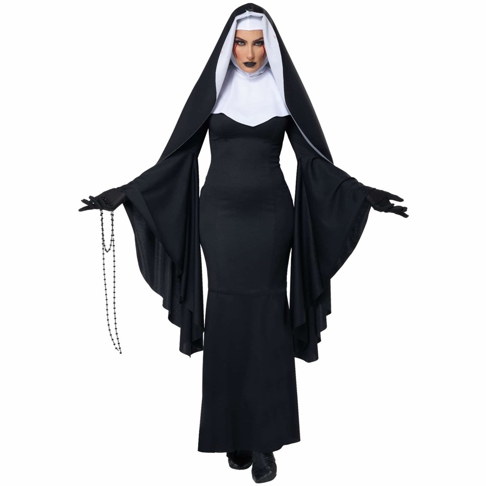 Bad Habit Horror Nun Ghost Religious Halloween Adult Womens Costume S ...