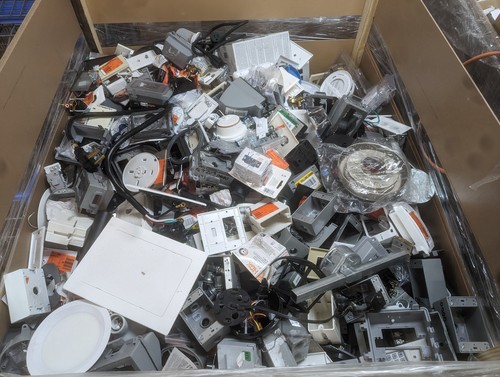 25 LBS Bulk Assorted Electrical; Boxes, Fittings, Fixtures, Cords ...
