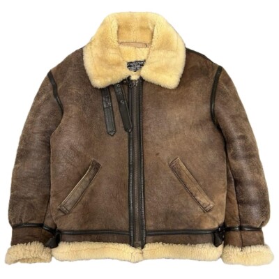 Vintage Schott Type B-3 B3 Flight Mouton Bomber Leather Jacket Brown ...