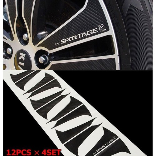 Black Carbon Tuning Wheel decal Sticker for KIA Sportage R 2011-2014 ...