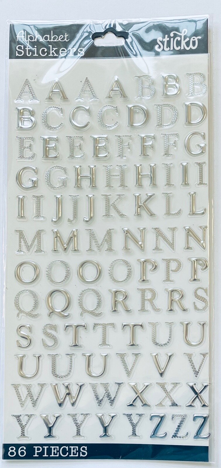 Sticko Silver Foil Goudy Letters Alphabet Stickers Planner Papercraft ...