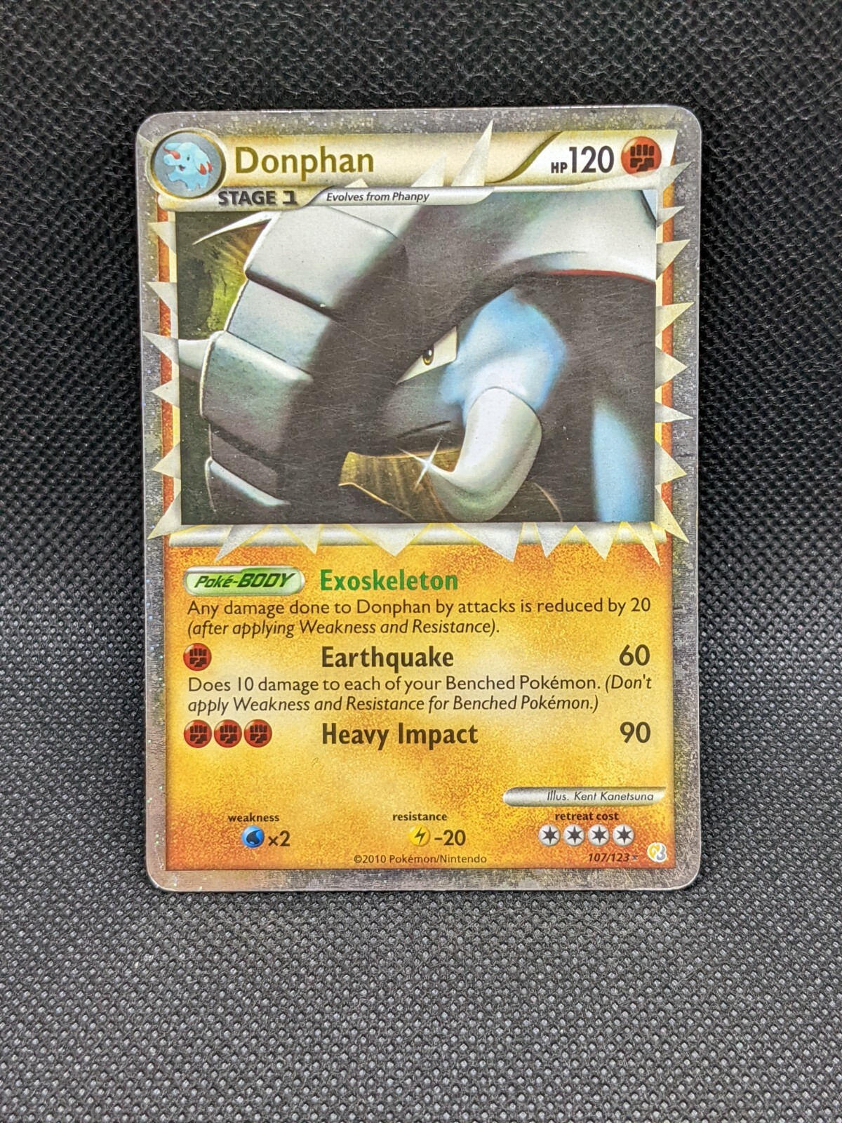 DONPHAN 107/123 Prime HeartGold SoulSilver Pokemon Card Moderately ...