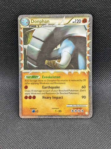 DONPHAN 107/123 Prime HeartGold SoulSilver Pokemon Card Moderately ...