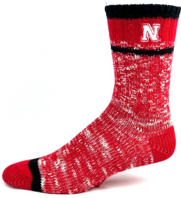 Nebraska Cornhuskers Red and Black Alpine Knit Crew Socks | eBay