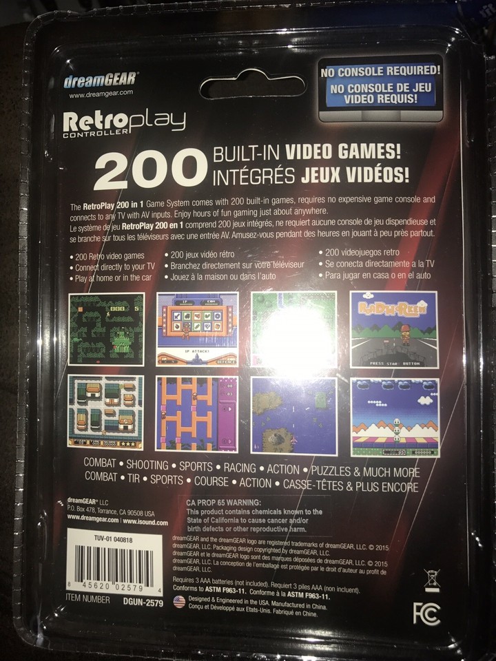 DREAMGEAR My Arcade RetroPlay Plug N Play Controller 200 Games NEW DGUN ...