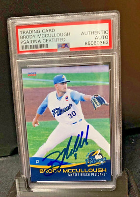 Brody McCullough autograph signed 2023 Myrtle Beach Pelicans baseball ...