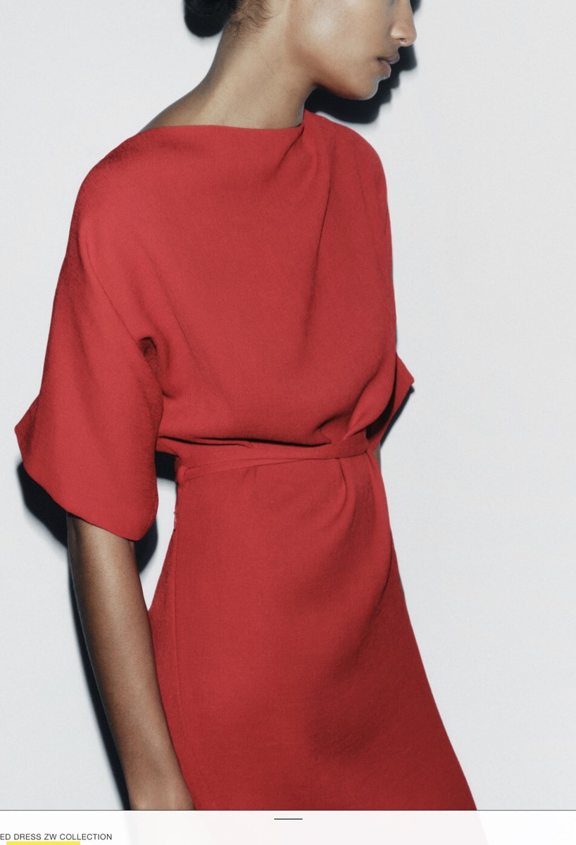 NWT Zara Red Long Belted Dress Zw Collection 7563/258 Sz S NWT Zara Red Long Belted Dress Zw Collection 7563/258 Sz S