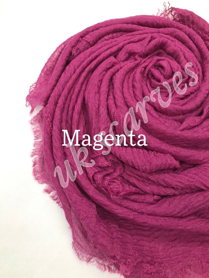 New Style Crinkle Scarf Hijab Plain Maxi Headscarf Crimp Scarves Shawl ...