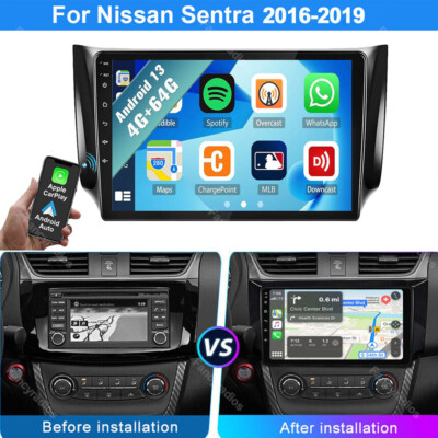 For 2016-2019 Nissan Sentra Car Radio Carplay Android 13 GPS Navi WiFi ...